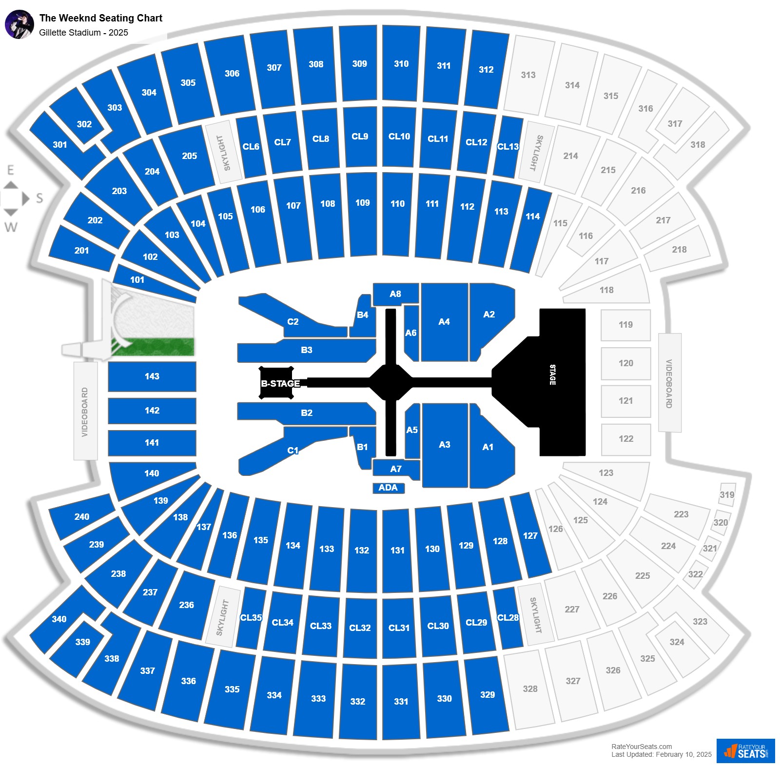 Gillette Stadium Concert Seating Chart - RateYourSeats.com