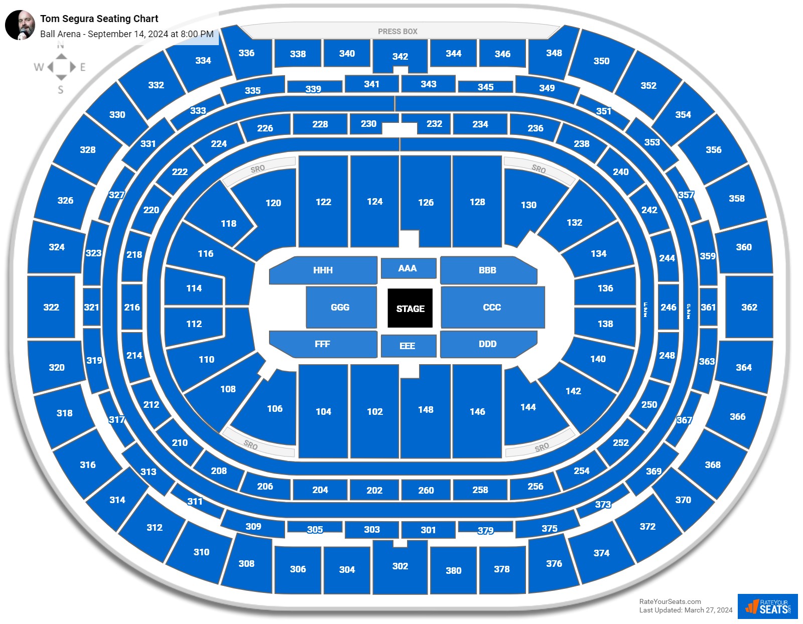 Ball Arena Concert Seating Chart - RateYourSeats.com