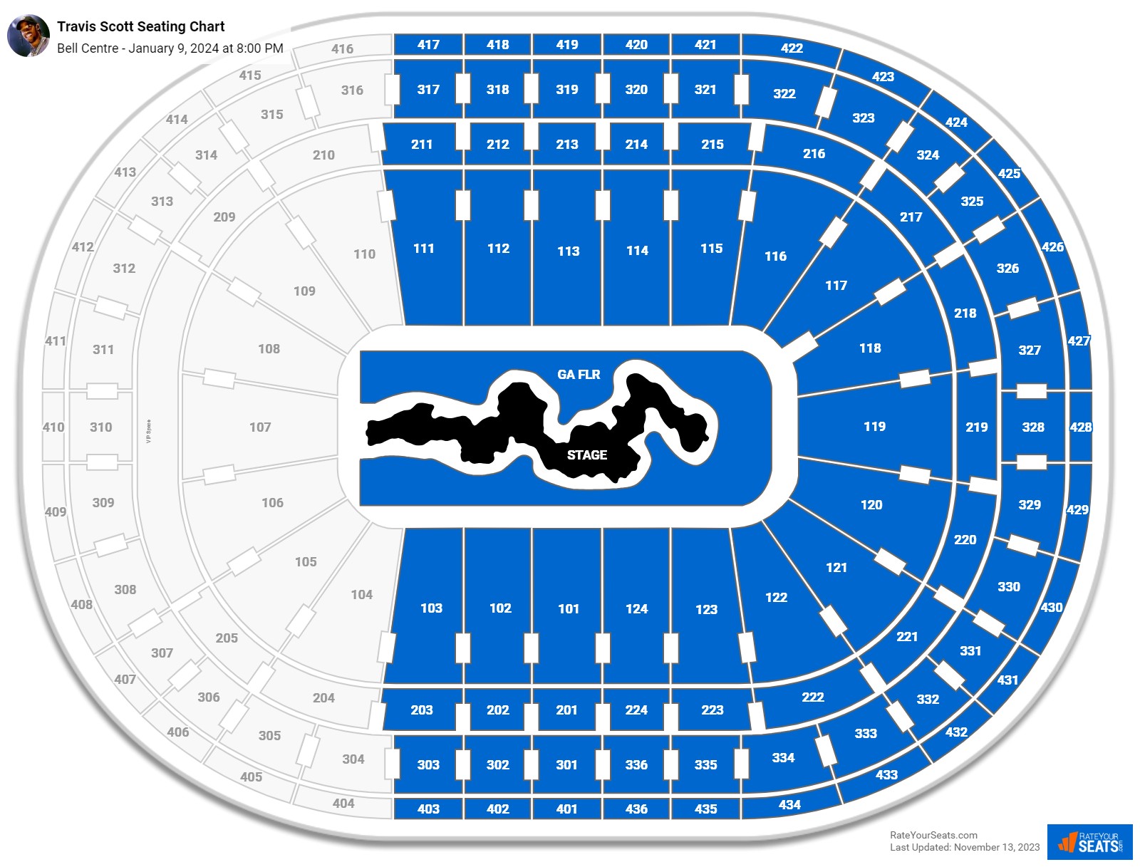 Bell Centre Concert Seating Chart - RateYourSeats.com