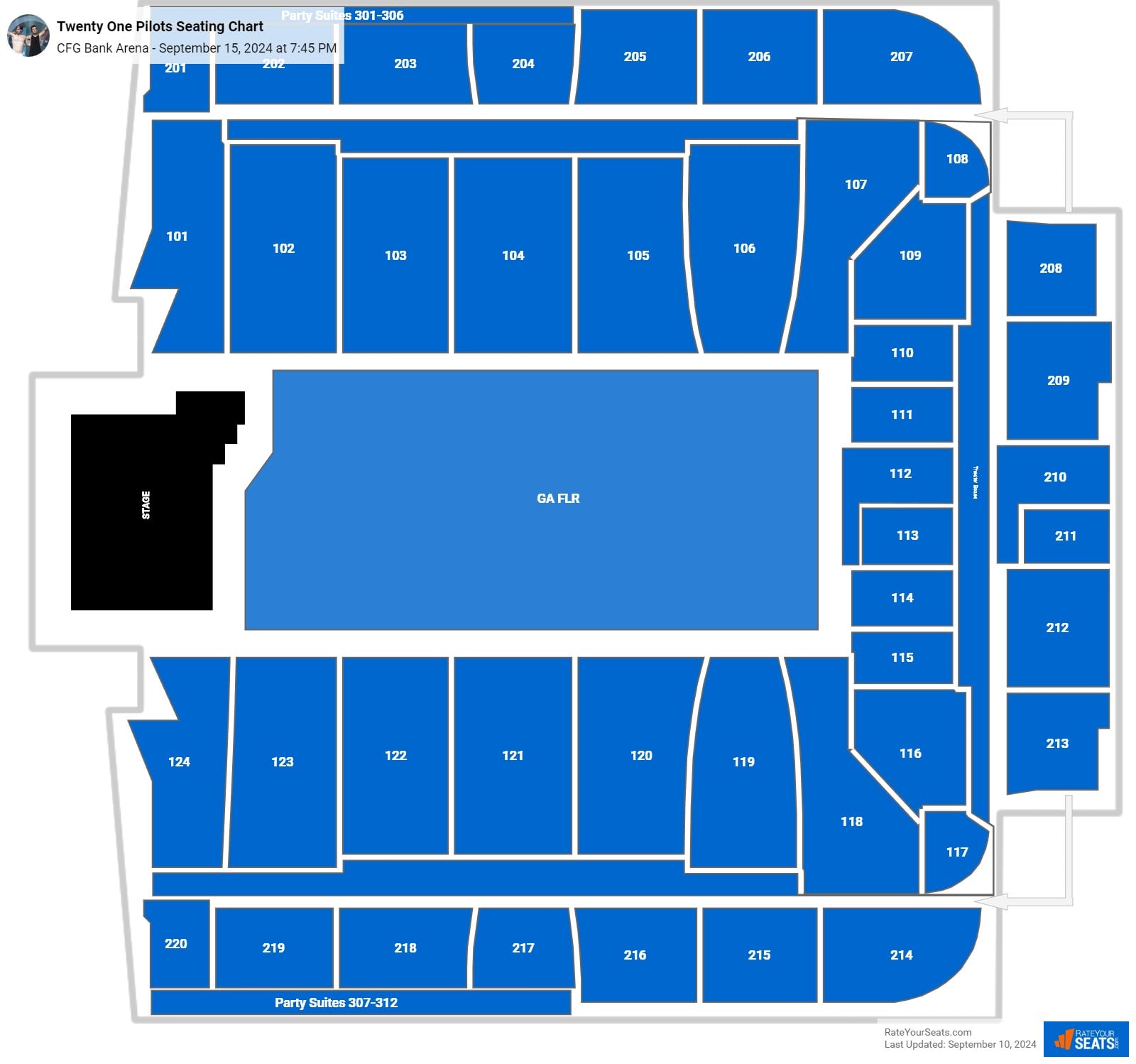 CFG Bank Arena Seating Chart - RateYourSeats.com