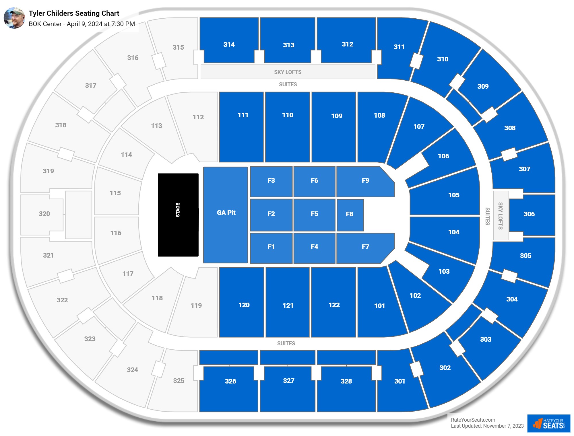 BOK Center Concert Seating Chart - RateYourSeats.com