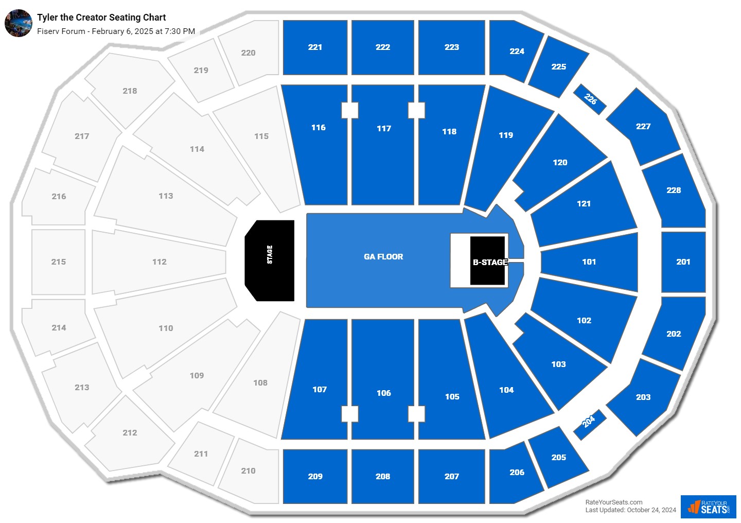 Fiserv Forum Concert Seating Chart - RateYourSeats.com