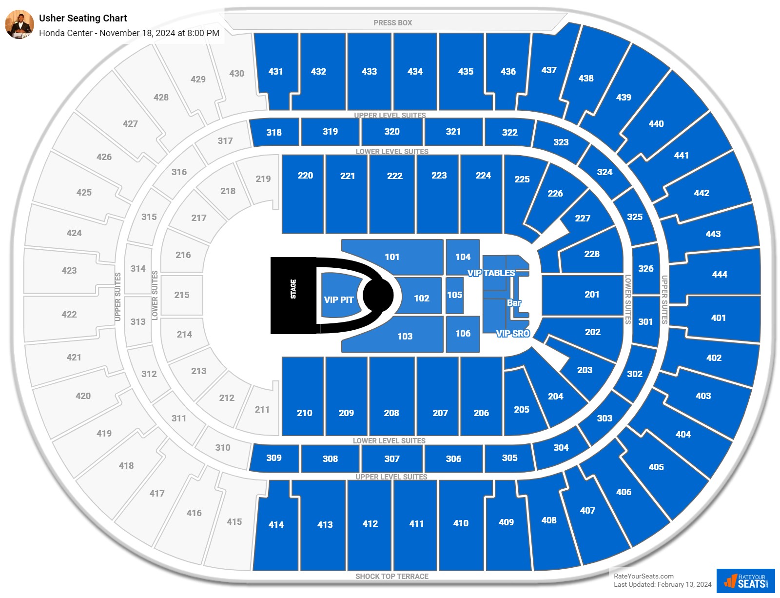 Honda Center Concert Seating Chart - RateYourSeats.com