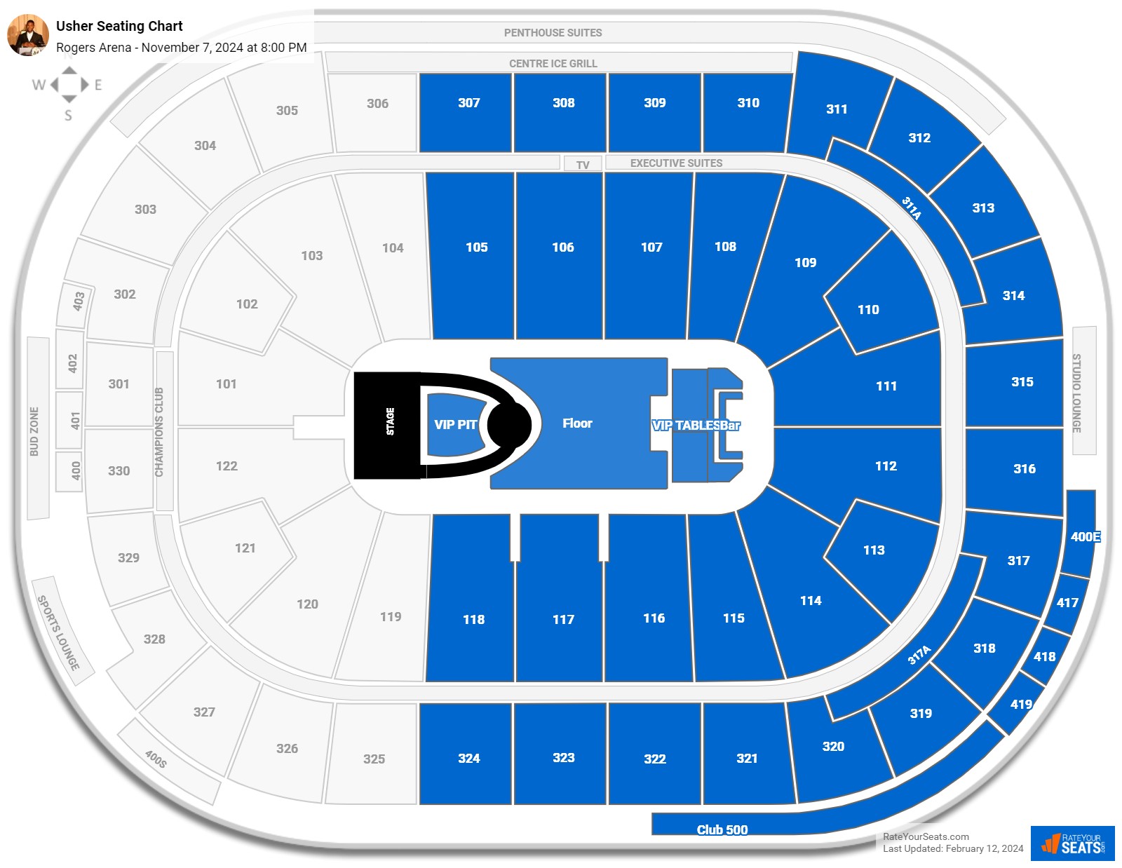 Rogers Arena Concert Seating Chart - RateYourSeats.com