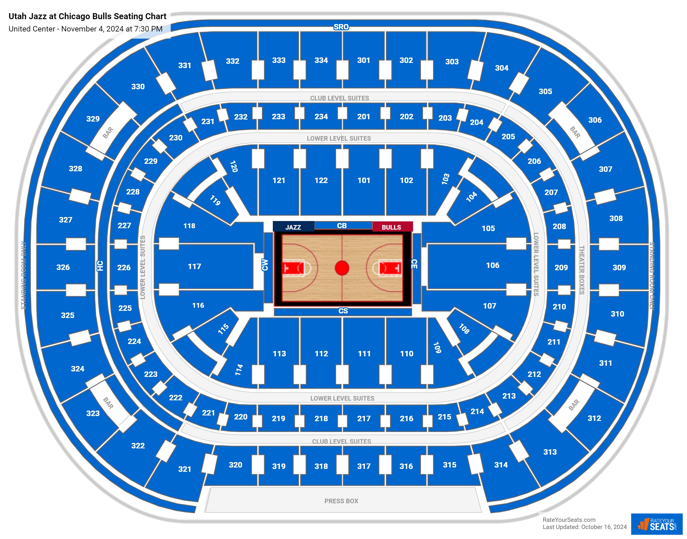 United Center Concert Seating Chart - RateYourSeats.com