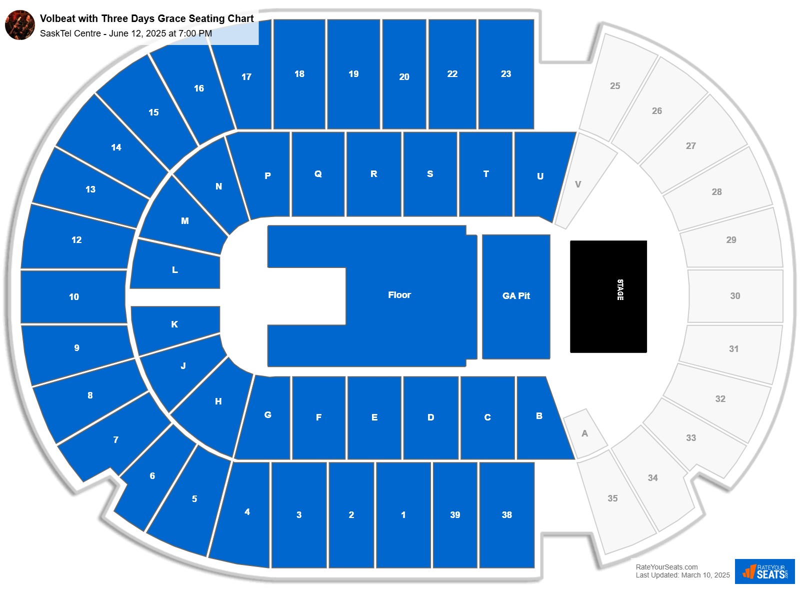 SaskTel Centre Seating Chart - RateYourSeats.com