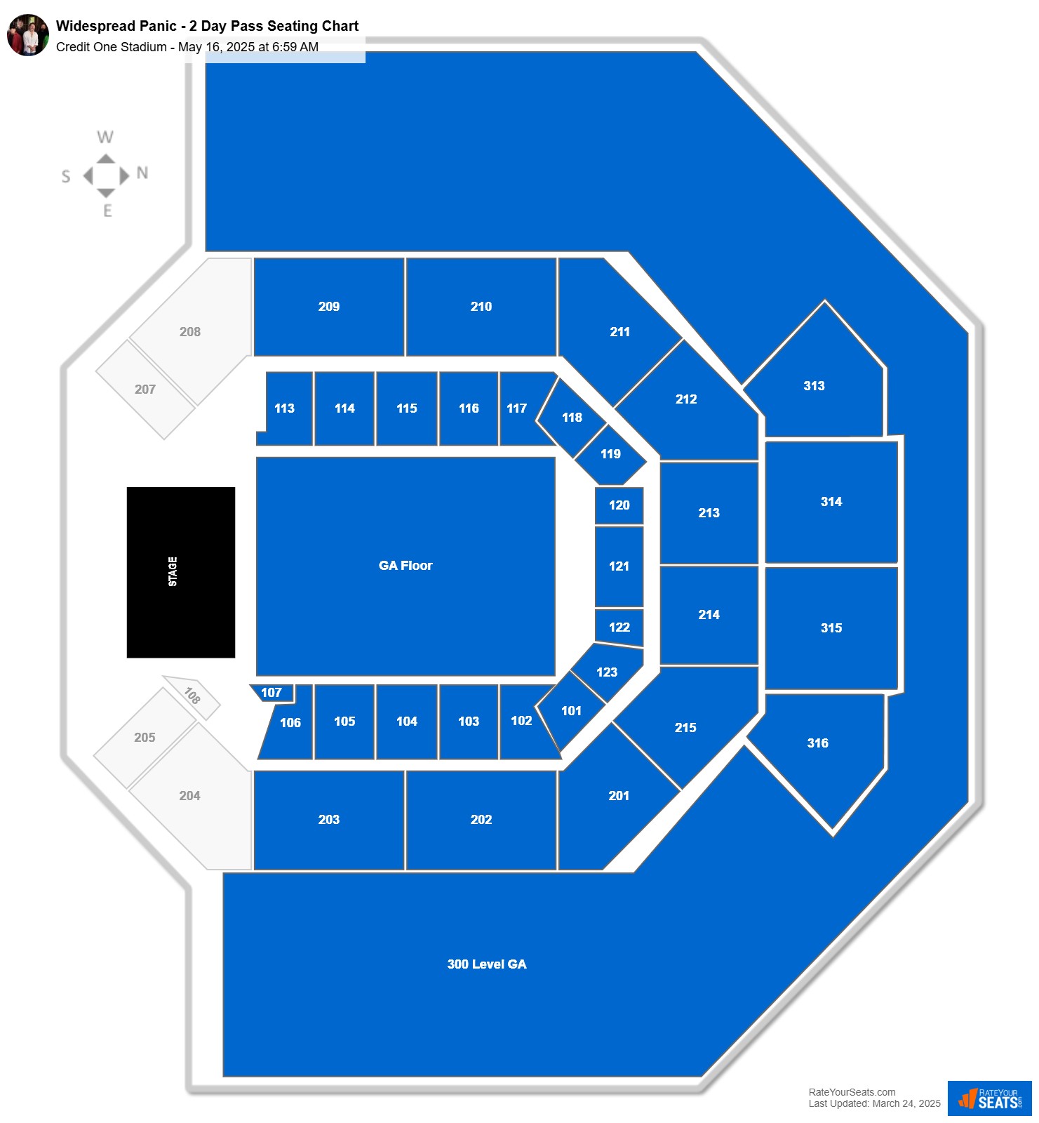 Credit One Stadium Seating Chart - RateYourSeats.com