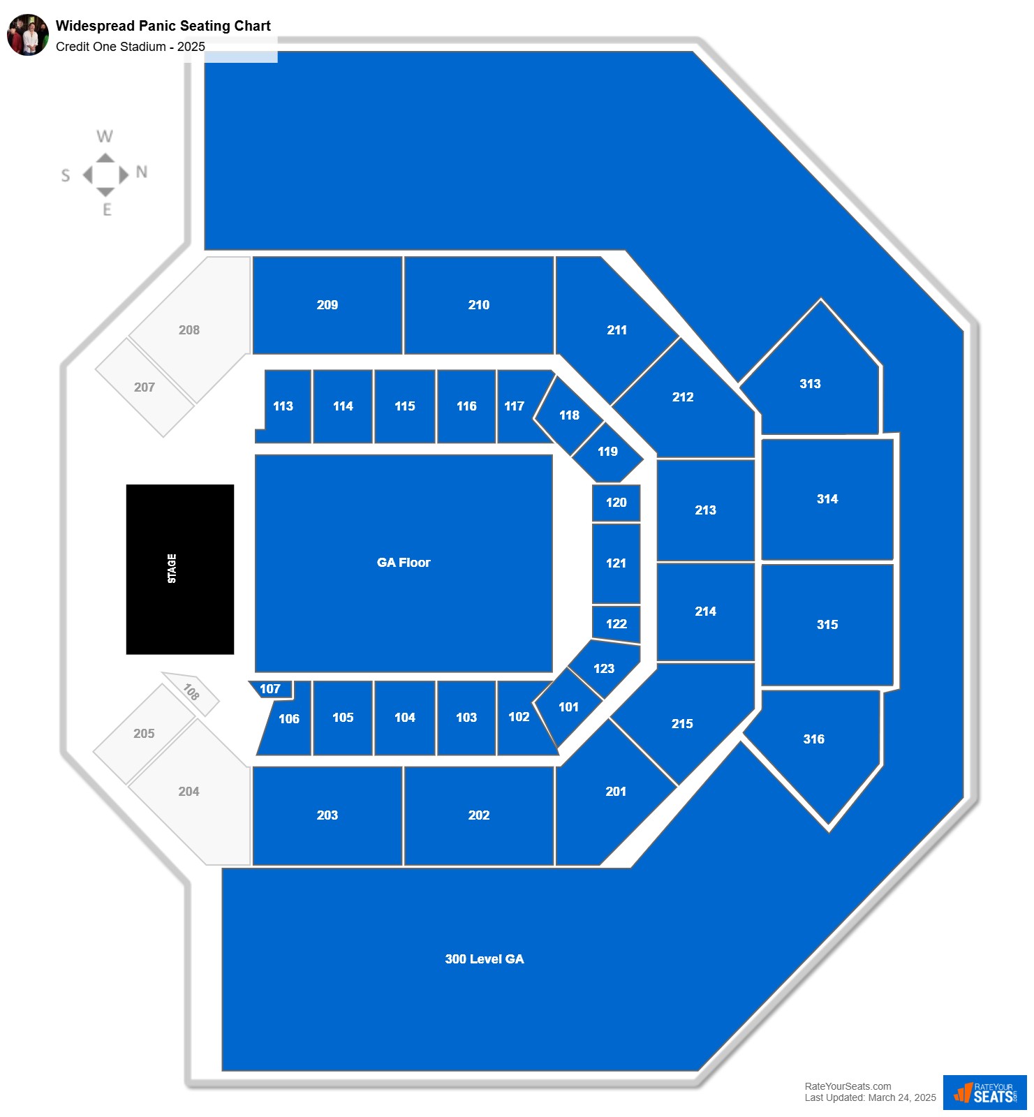 Credit One Stadium Seating Chart - RateYourSeats.com