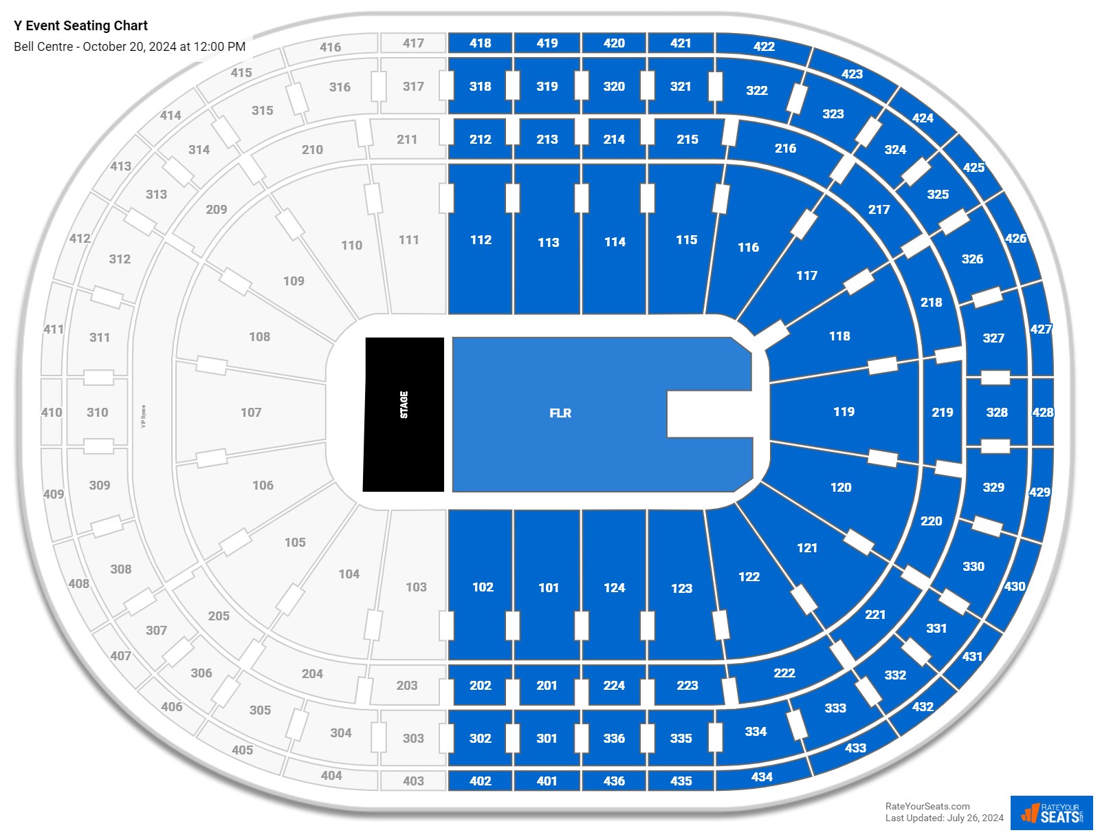 Bell Centre Concert Seating Chart - RateYourSeats.com